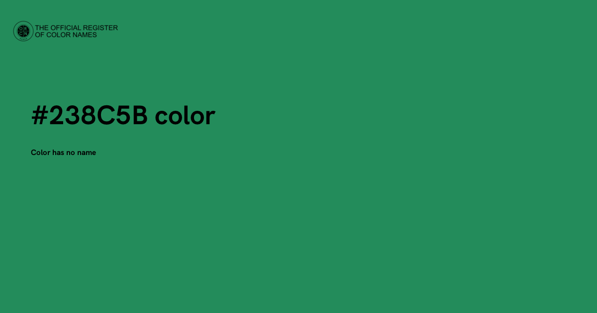 Color #238C5B - The Official Register of Color Names