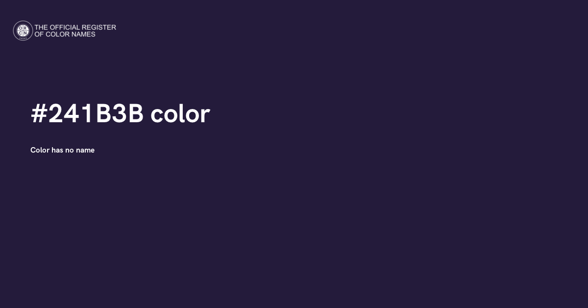 Color #241B3B - The Official Register of Color Names