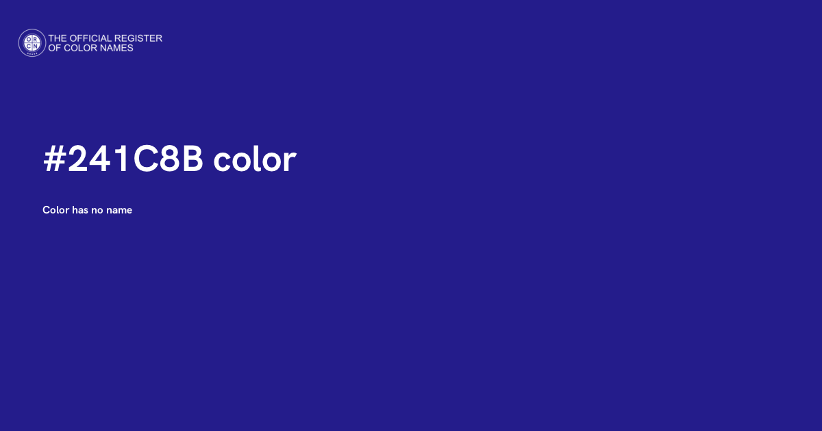 Color #241C8B - The Official Register of Color Names