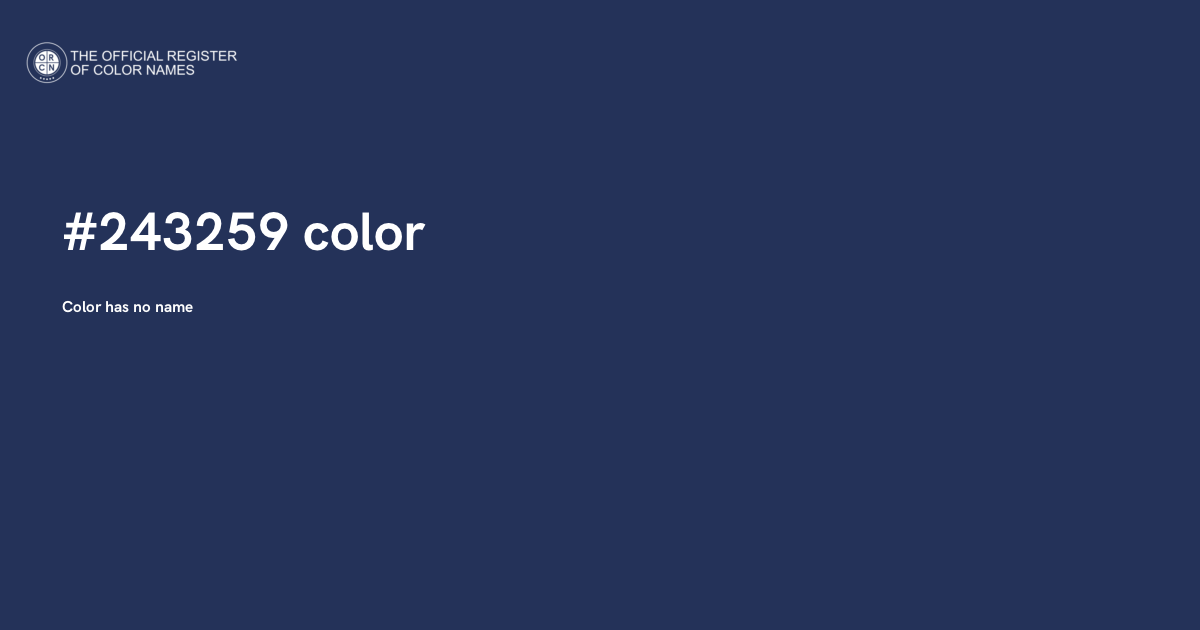 Color #243259 - The Official Register of Color Names