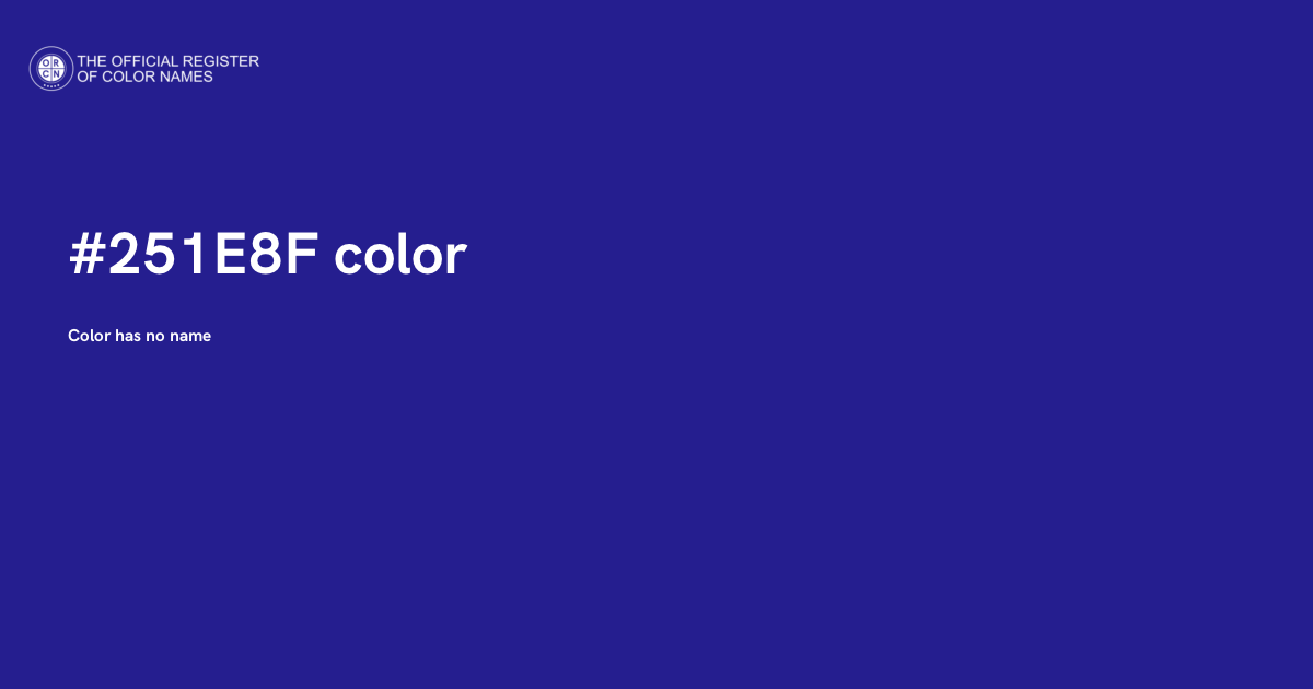 Color #251E8F - The Official Register of Color Names