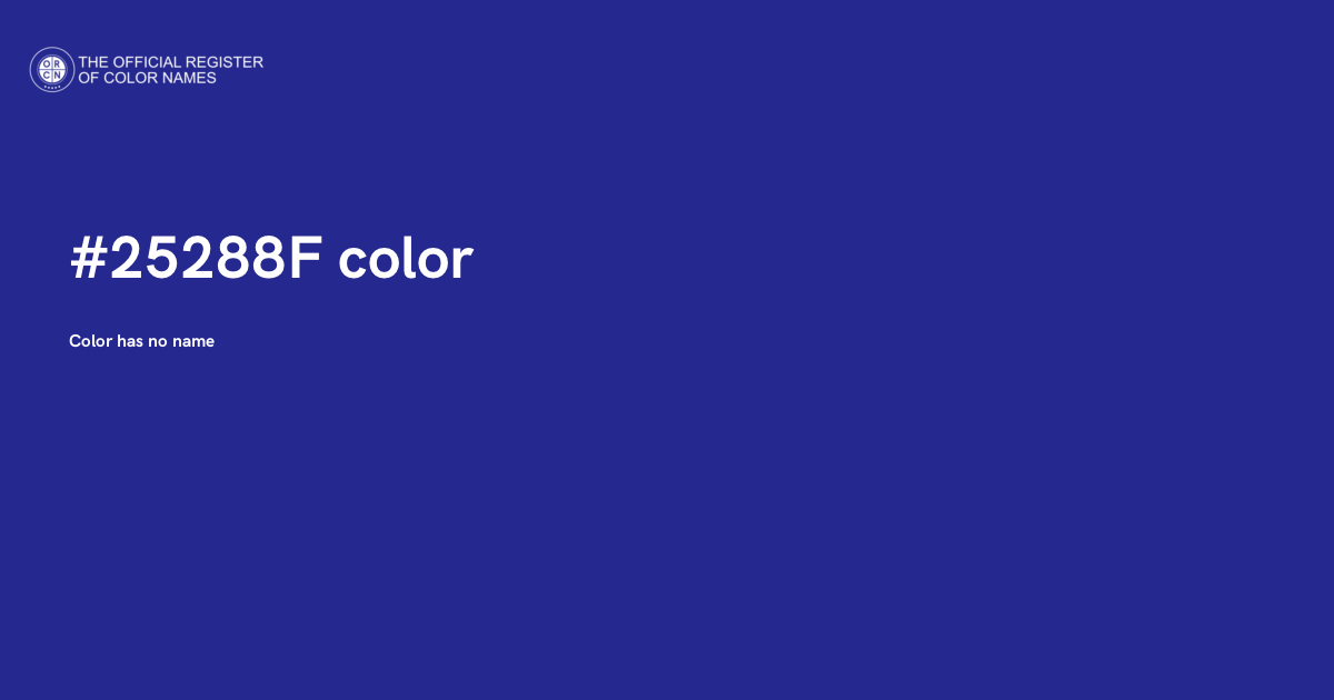 Color #25288F - The Official Register of Color Names