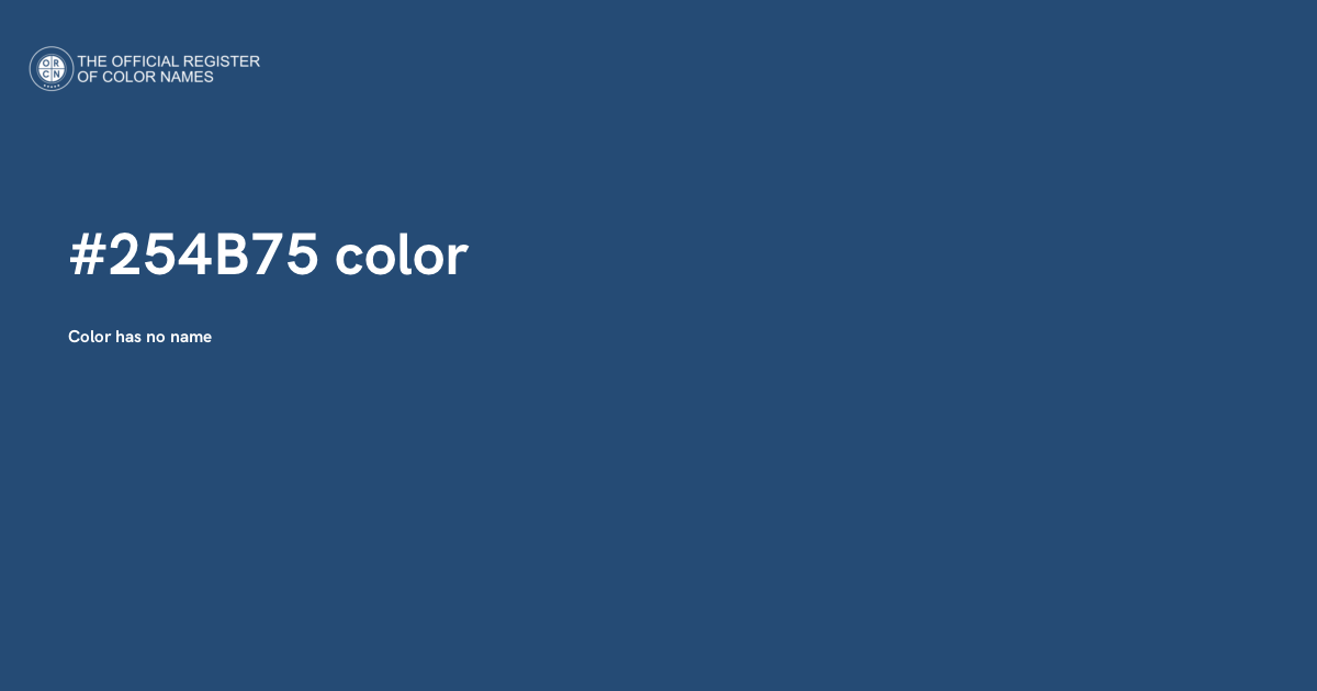 Limitless color - #254B75 - The Official Register of Color Names