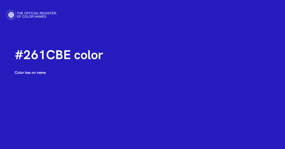 Color #261CBE - The Official Register of Color Names
