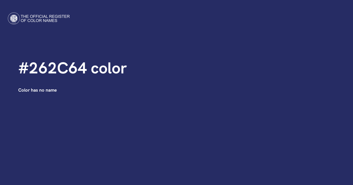 Color #262C64 - The Official Register of Color Names