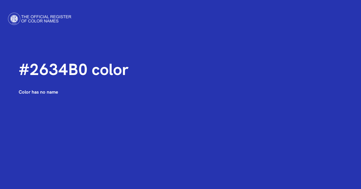 Color #2634B0 - The Official Register of Color Names