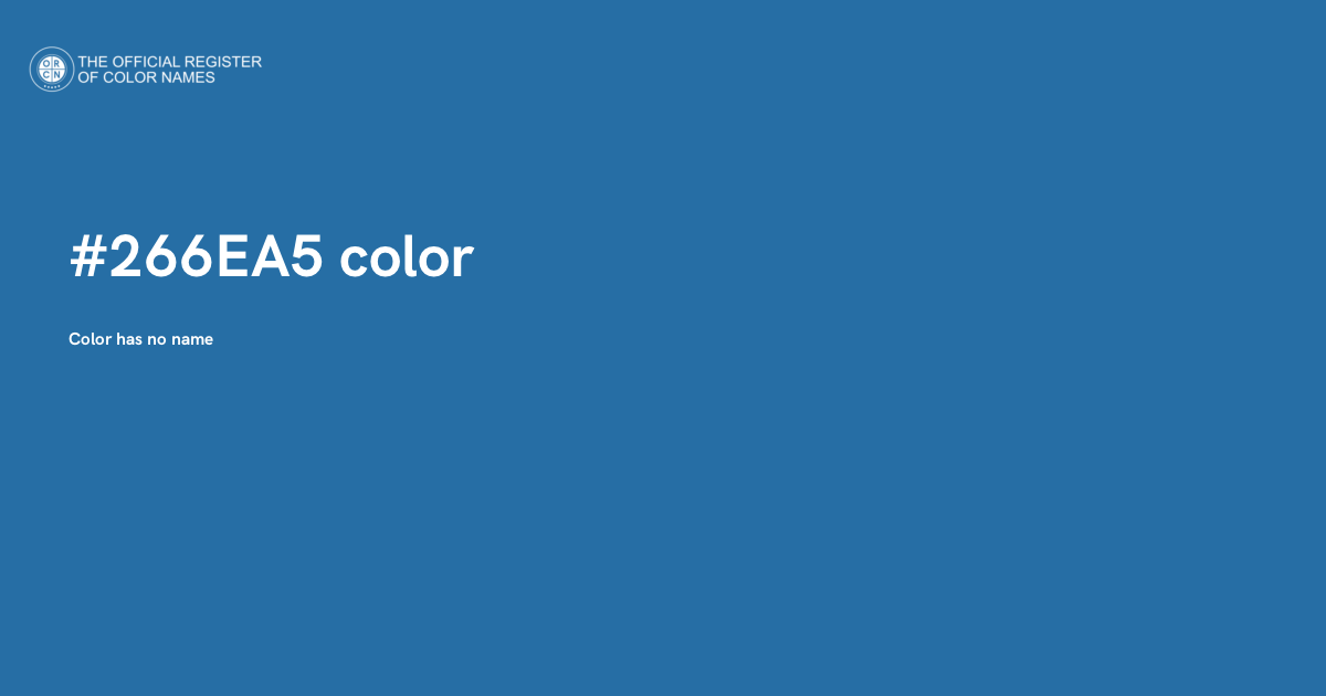 Color #266EA5 - The Official Register of Color Names