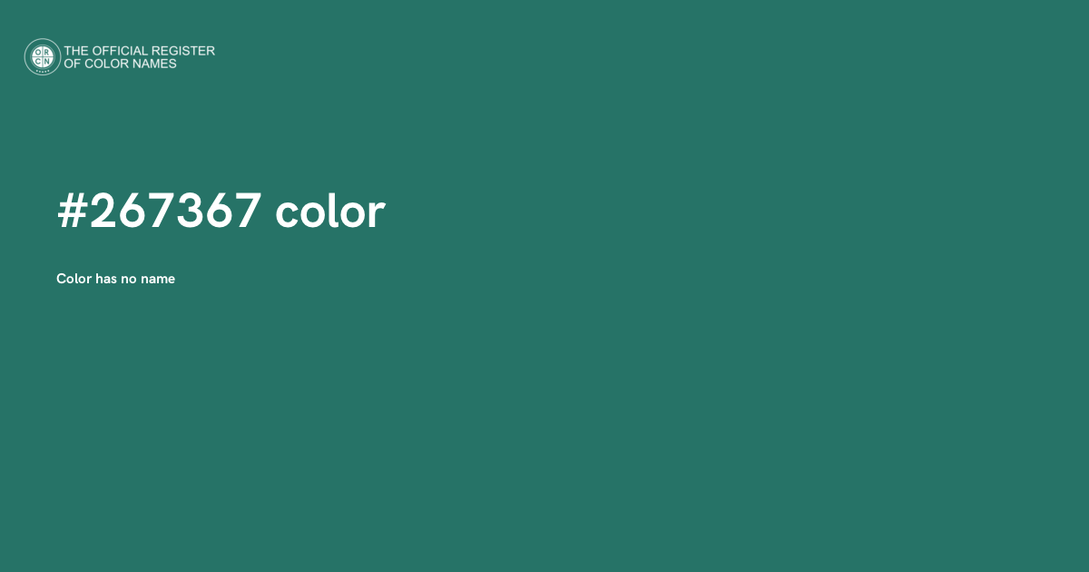 Color #267367 - The Official Register of Color Names