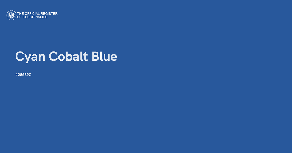 Cyan Cobalt Blue color - #28589C - The Official Register of Color Names