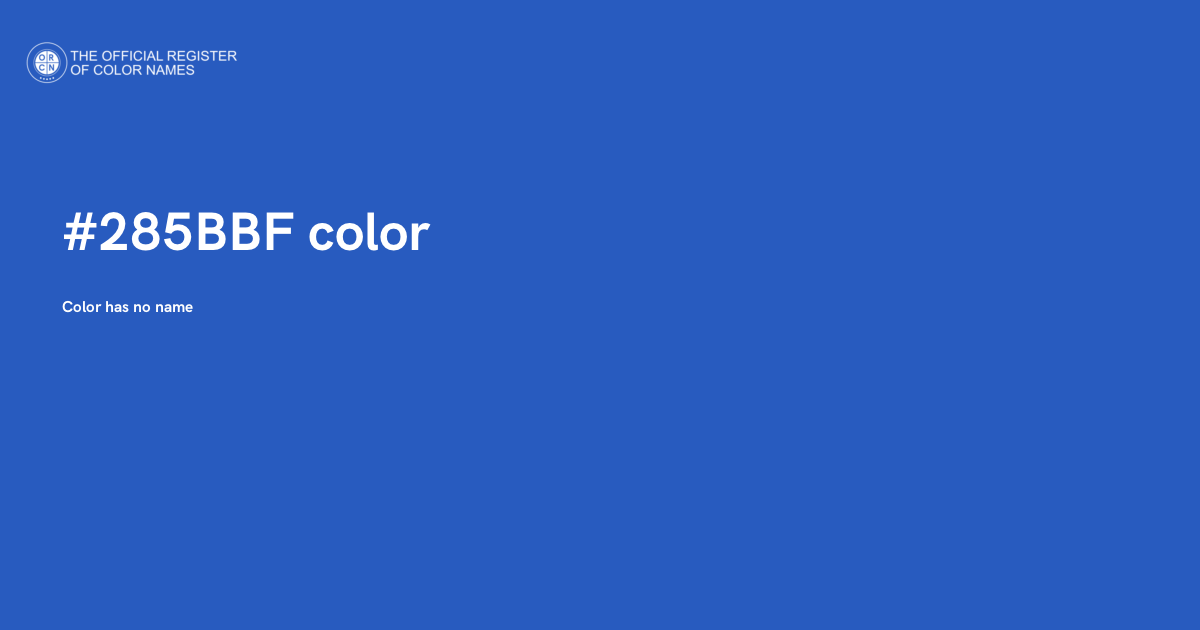 Color #285BBF - The Official Register of Color Names