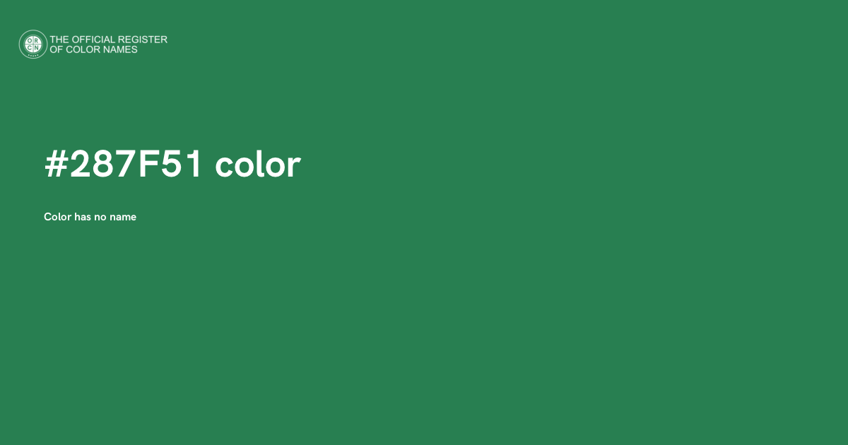 Color #287F51 - The Official Register of Color Names