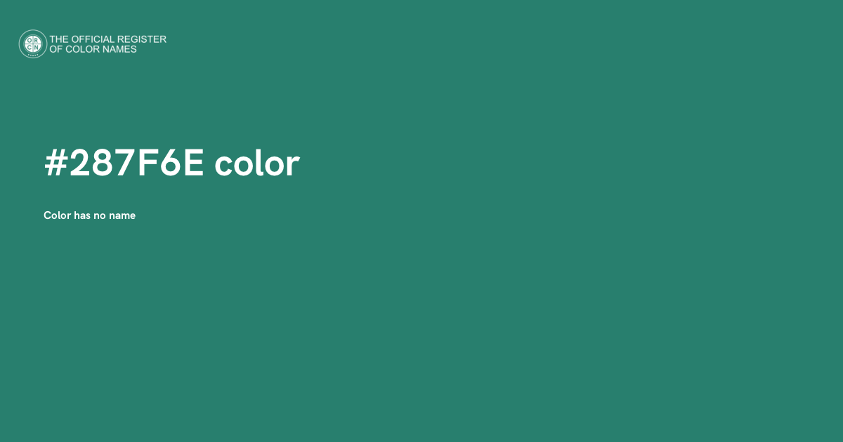Color #287F6E - The Official Register of Color Names