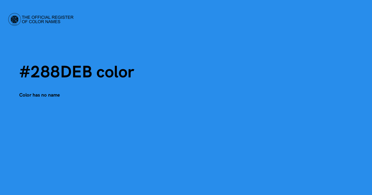 Color #288DEB - The Official Register of Color Names