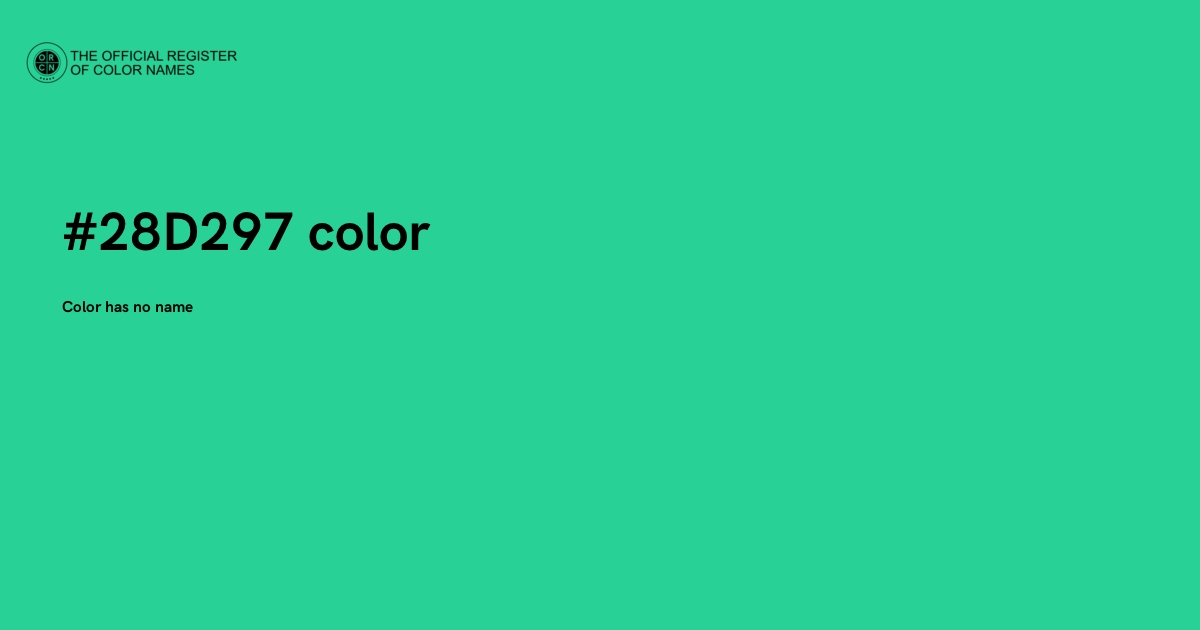 Color #28D297 - The Official Register of Color Names