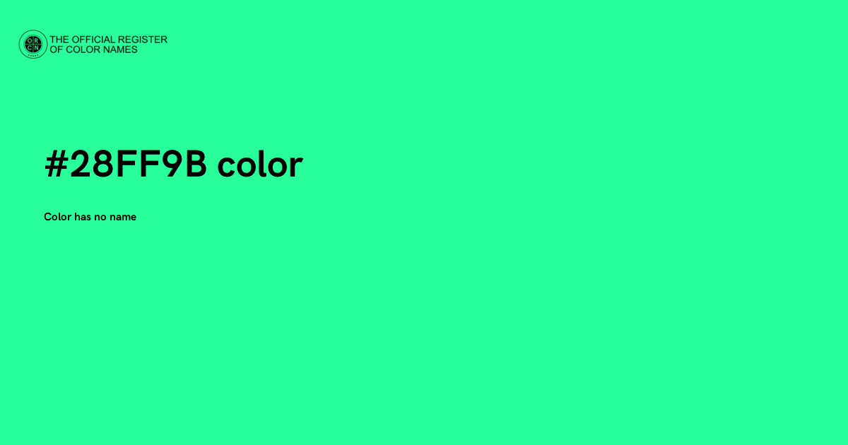 Color #28FF9B - The Official Register of Color Names
