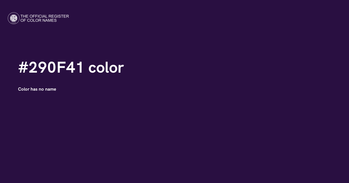 Color #290F41 - The Official Register of Color Names