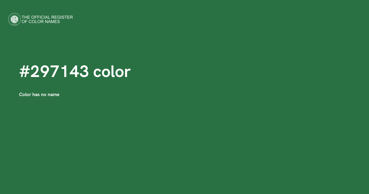 Color #297143 - The Official Register of Color Names