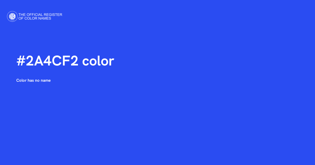 Color #2A4CF2 - The Official Register of Color Names