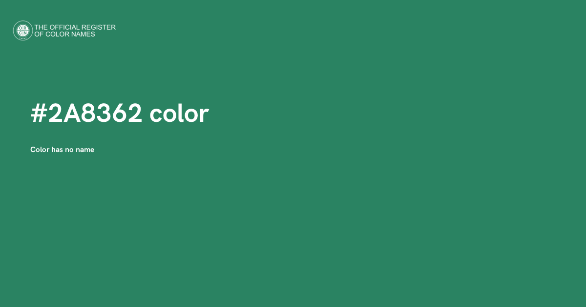 Color #2A8362 - The Official Register of Color Names