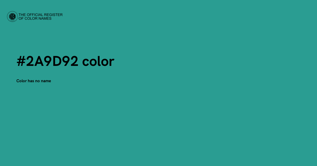 Color #2A9D92 - The Official Register of Color Names