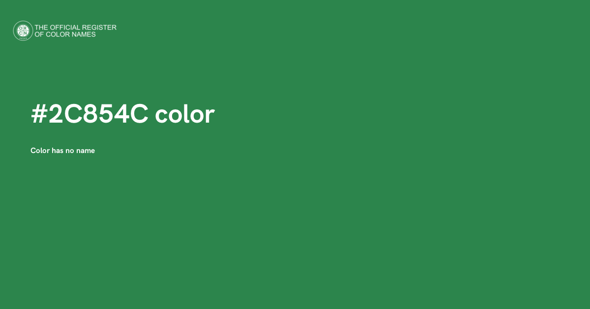 Color #2C854C - The Official Register of Color Names