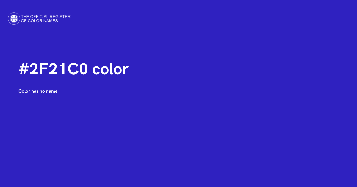 Color #2F21C0 - The Official Register of Color Names