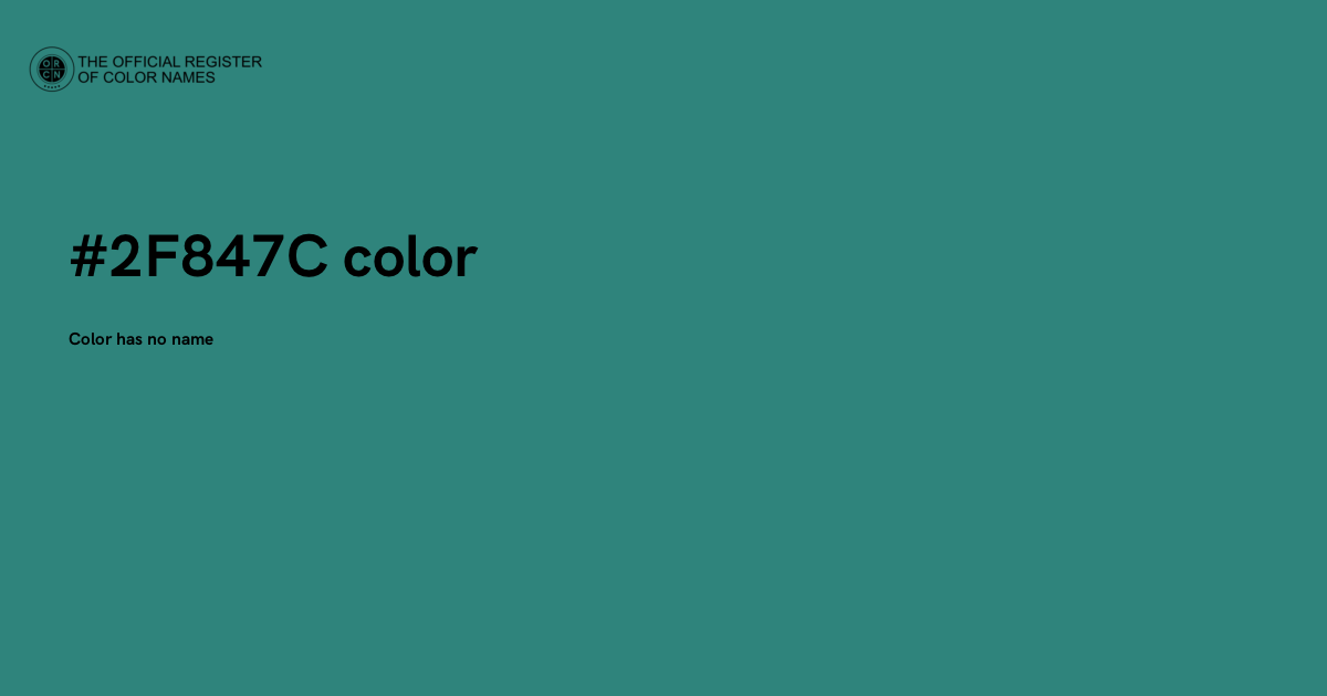 Celadon Green color - #2F847C - The Official Register of Color Names