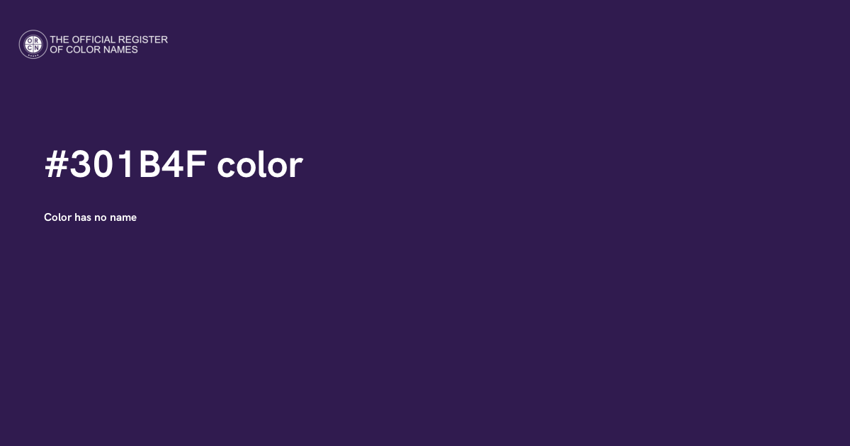Color #301B4F - The Official Register of Color Names