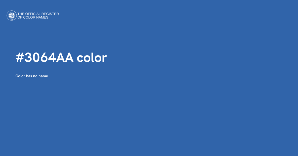 Color #3064AA - The Official Register of Color Names