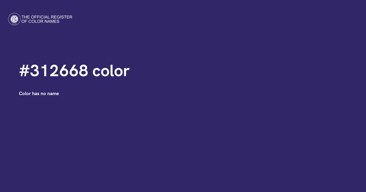 Color #312668 - The Official Register of Color Names