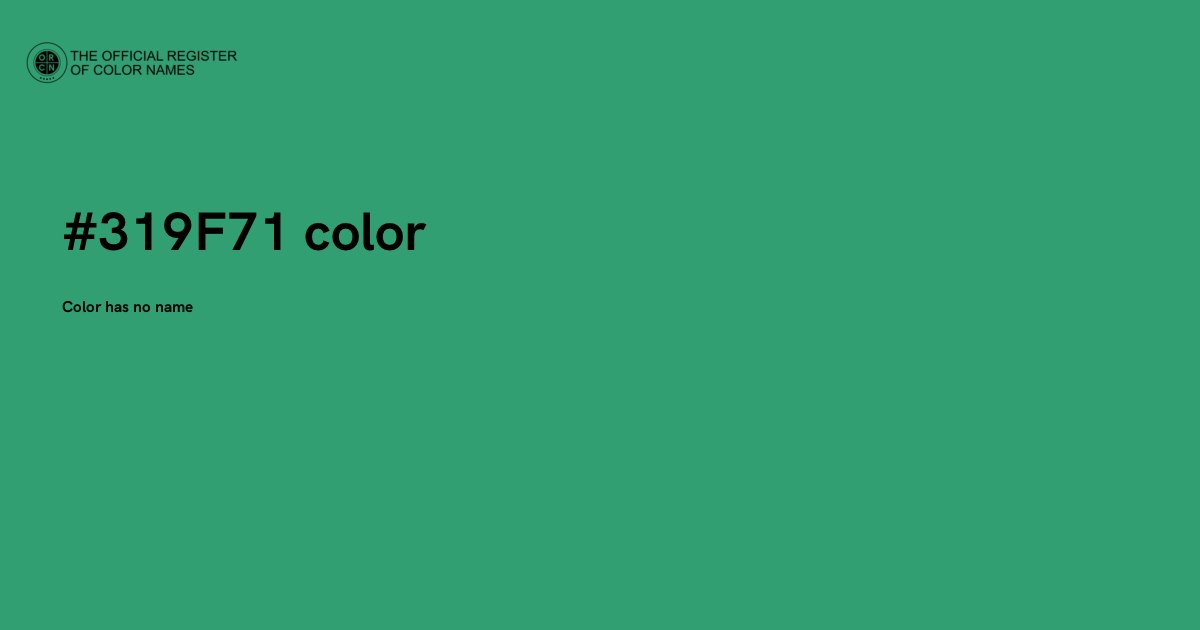 Color #319F71 - The Official Register of Color Names