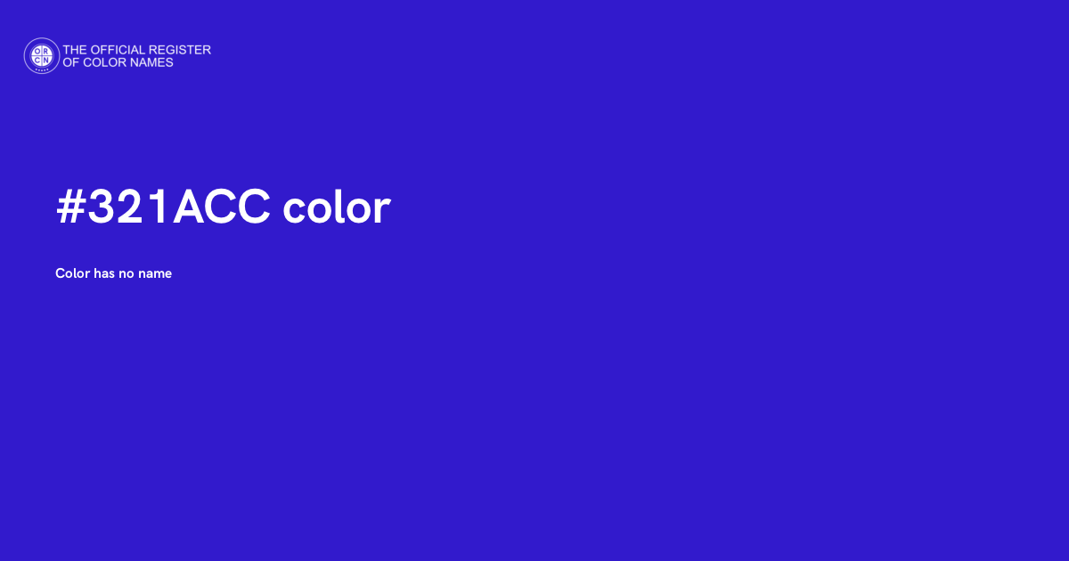 Color #321ACC - The Official Register of Color Names