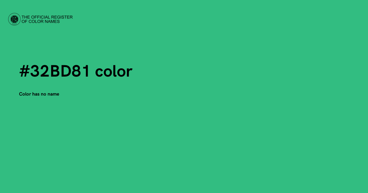 Color #32BD81 - The Official Register of Color Names