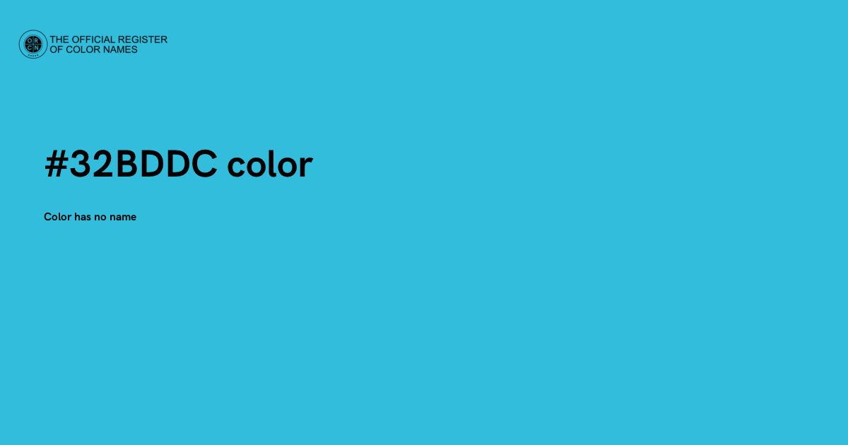 Color #32BDDC - The Official Register of Color Names