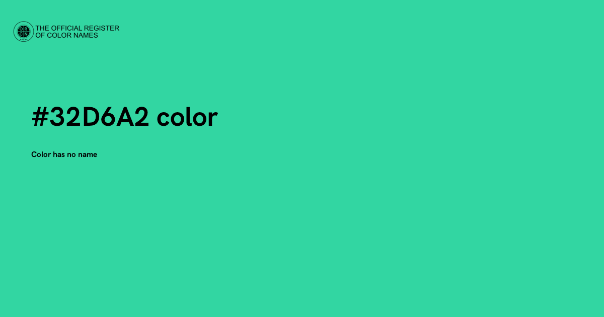 Color #32D6A2 - The Official Register of Color Names