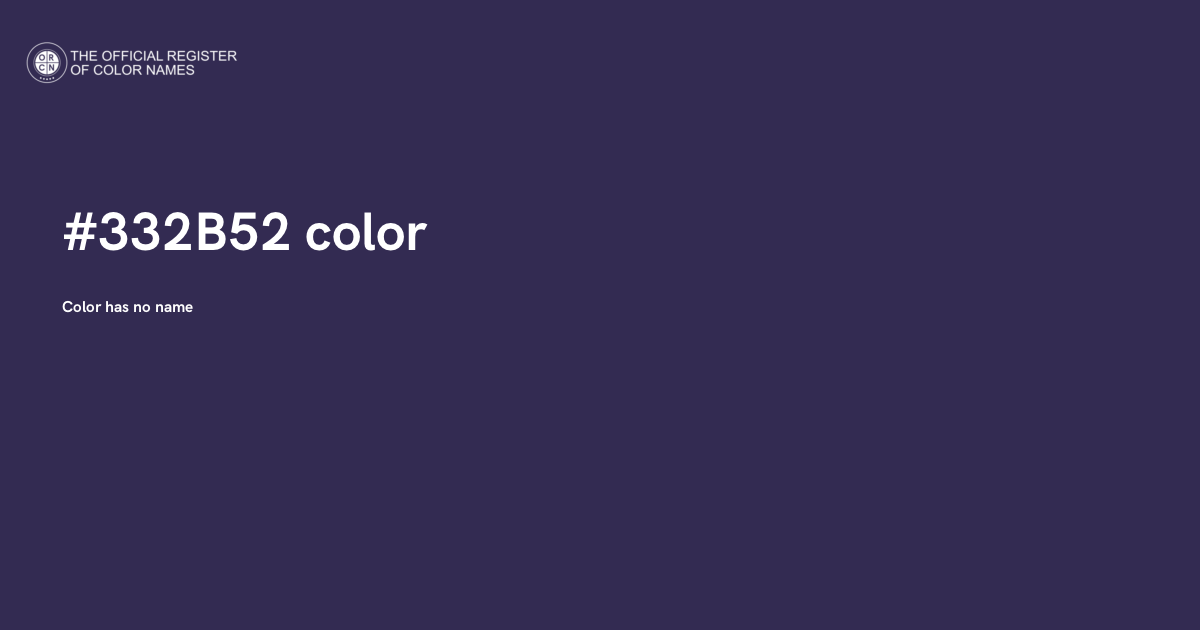 Color #332B52 - The Official Register of Color Names