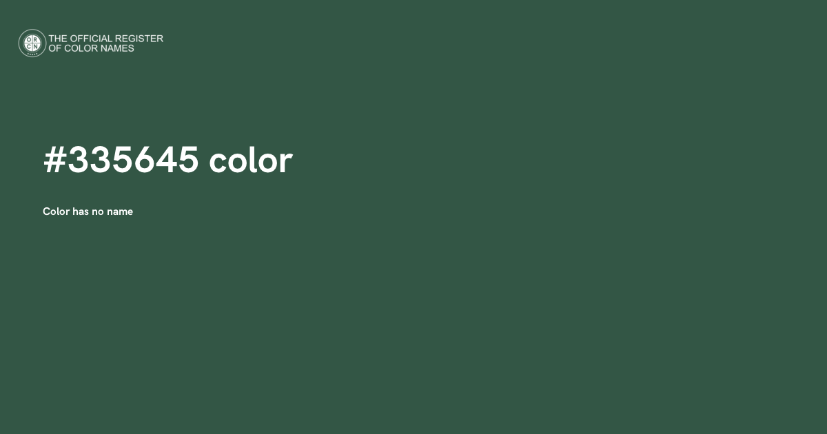 Color #335645 - The Official Register of Color Names