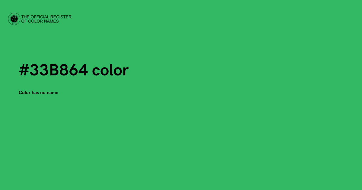 Cool Green color - #33B864 - The Official Register of Color Names
