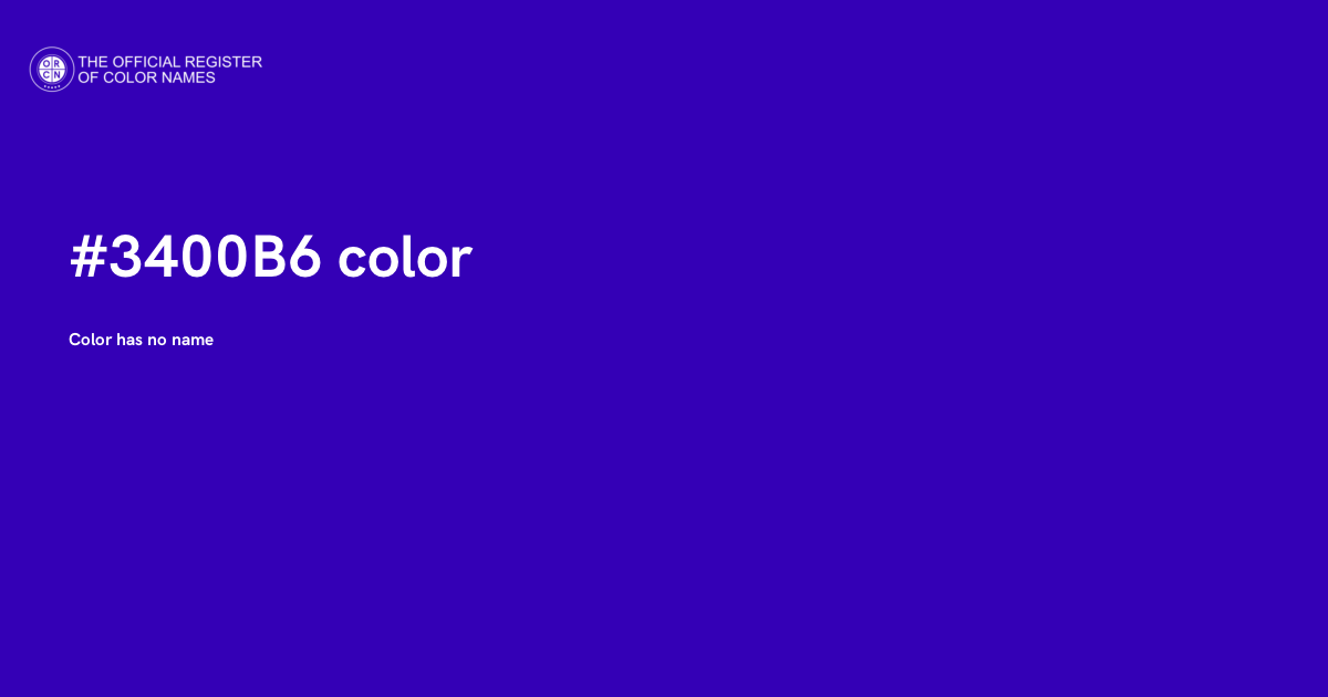 Color #3400B6 - The Official Register of Color Names