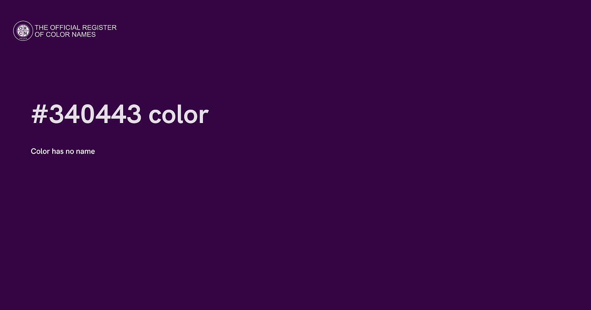 Color #340443 - The Official Register of Color Names
