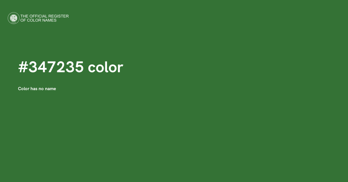 Medium Forest Green color - #347235 - The Official Register of Color Names