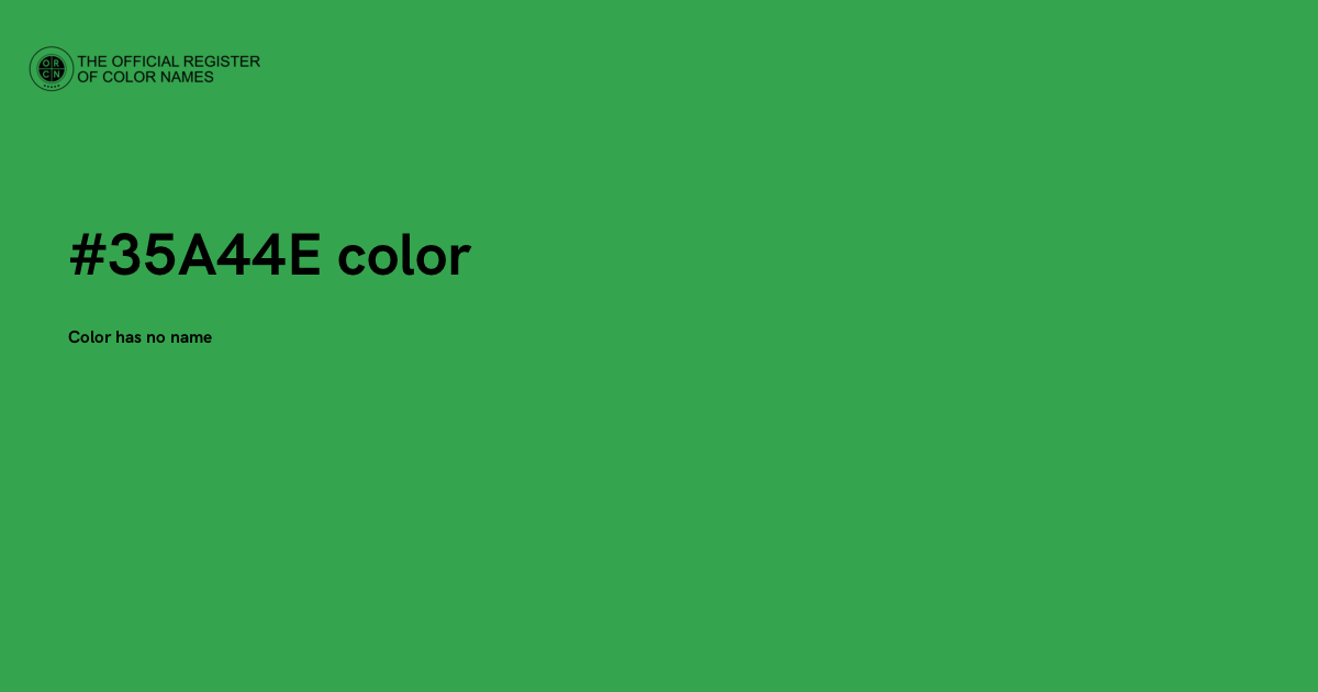 Color #35A44E - The Official Register of Color Names