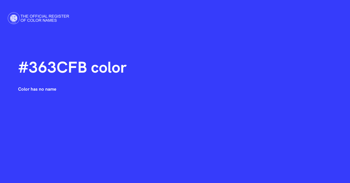 Color #363CFB - The Official Register of Color Names