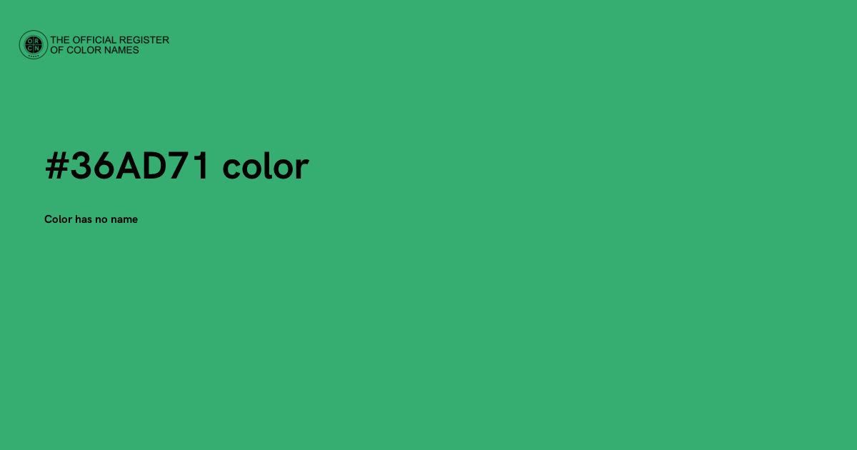 Color #36AD71 - The Official Register of Color Names