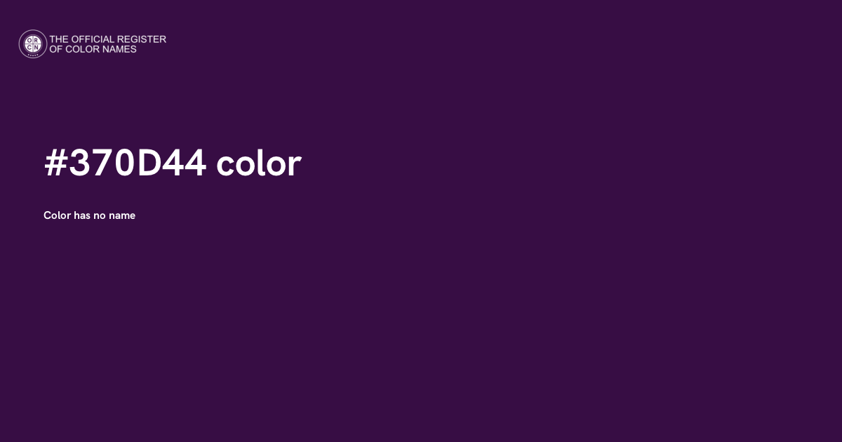 Color #370D44 - The Official Register of Color Names