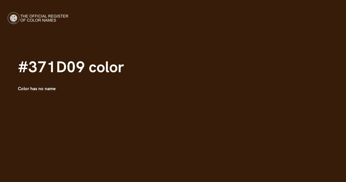 Clinker color - #371D09 - The Official Register of Color Names