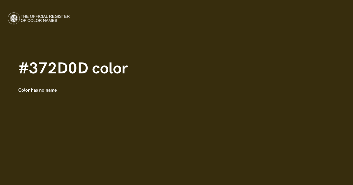 Color #372D0D - The Official Register of Color Names