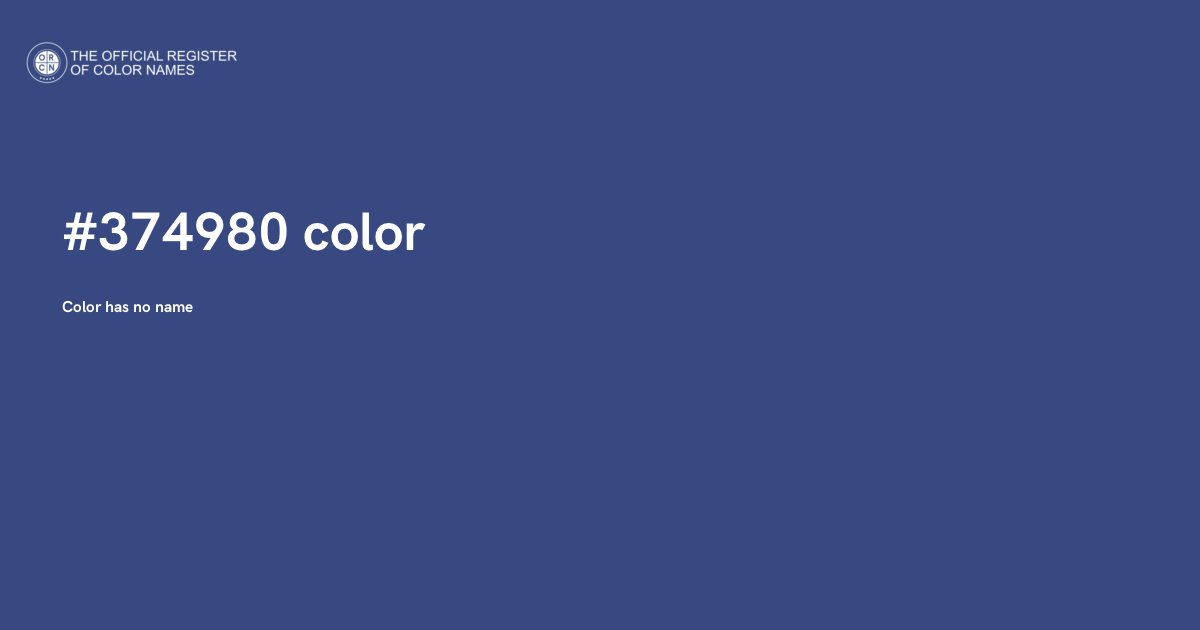 Color #374980 - The Official Register of Color Names