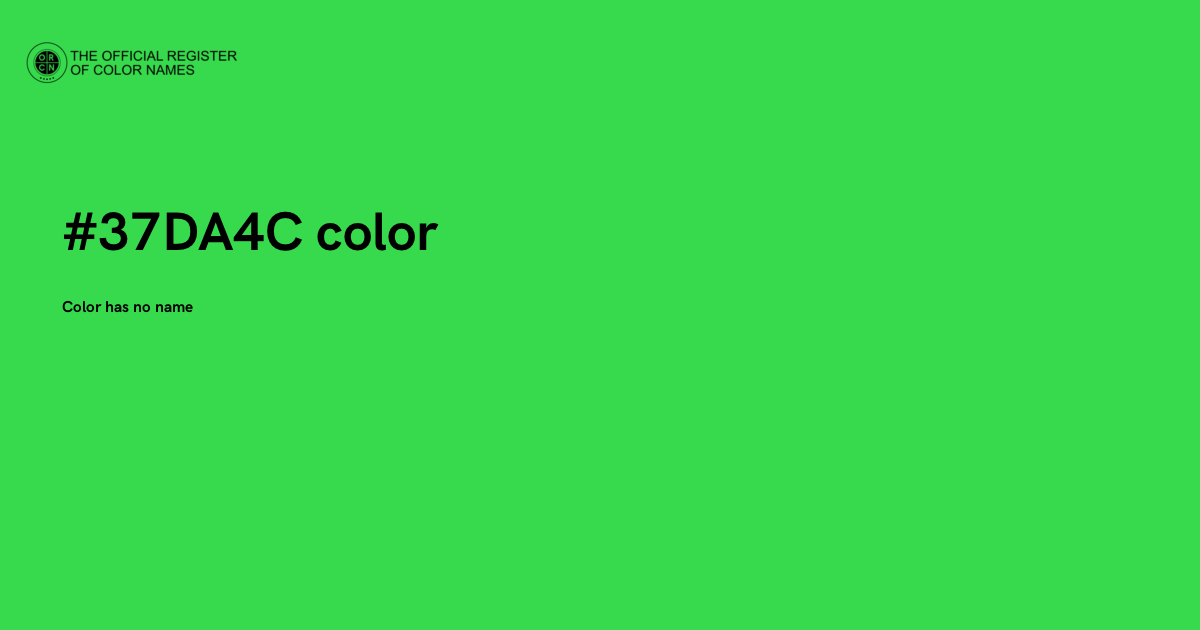 Color #37DA4C - The Official Register of Color Names