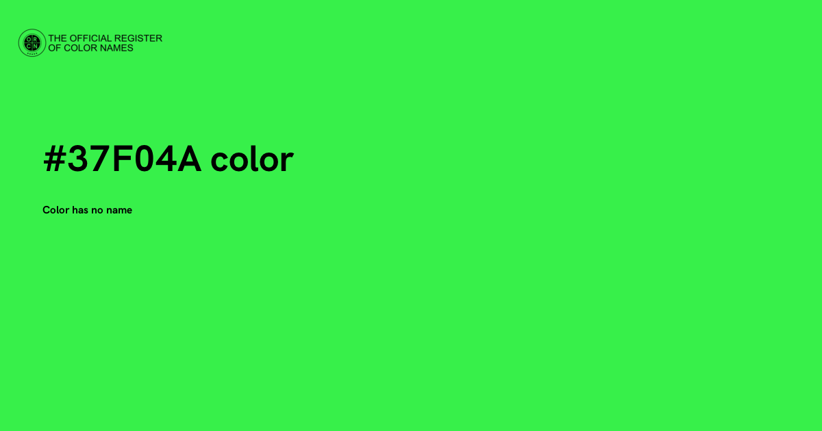 Color #37F04A - The Official Register of Color Names